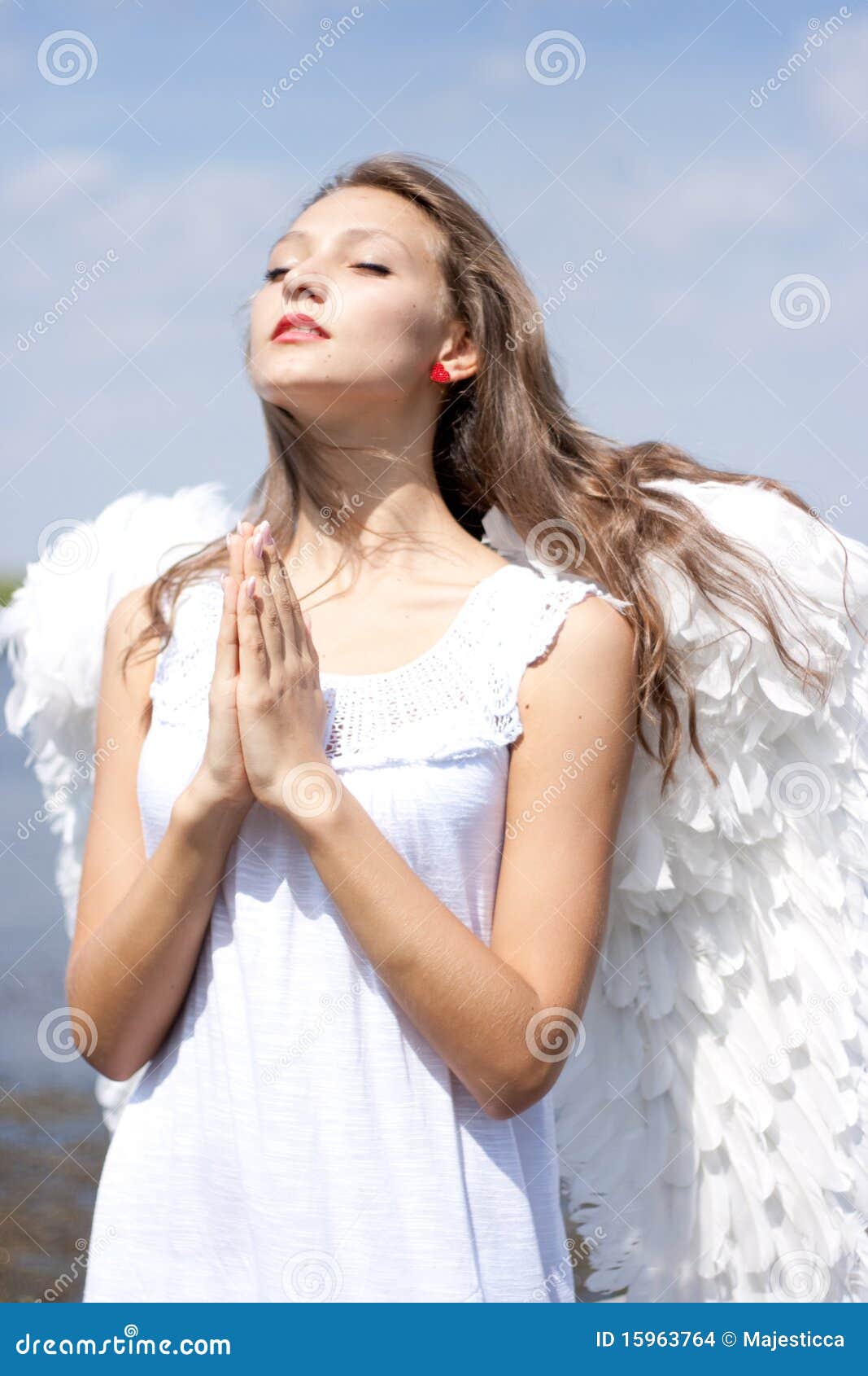 Beautiful angel praying stock photo. Image of fresh, curl - 15963764