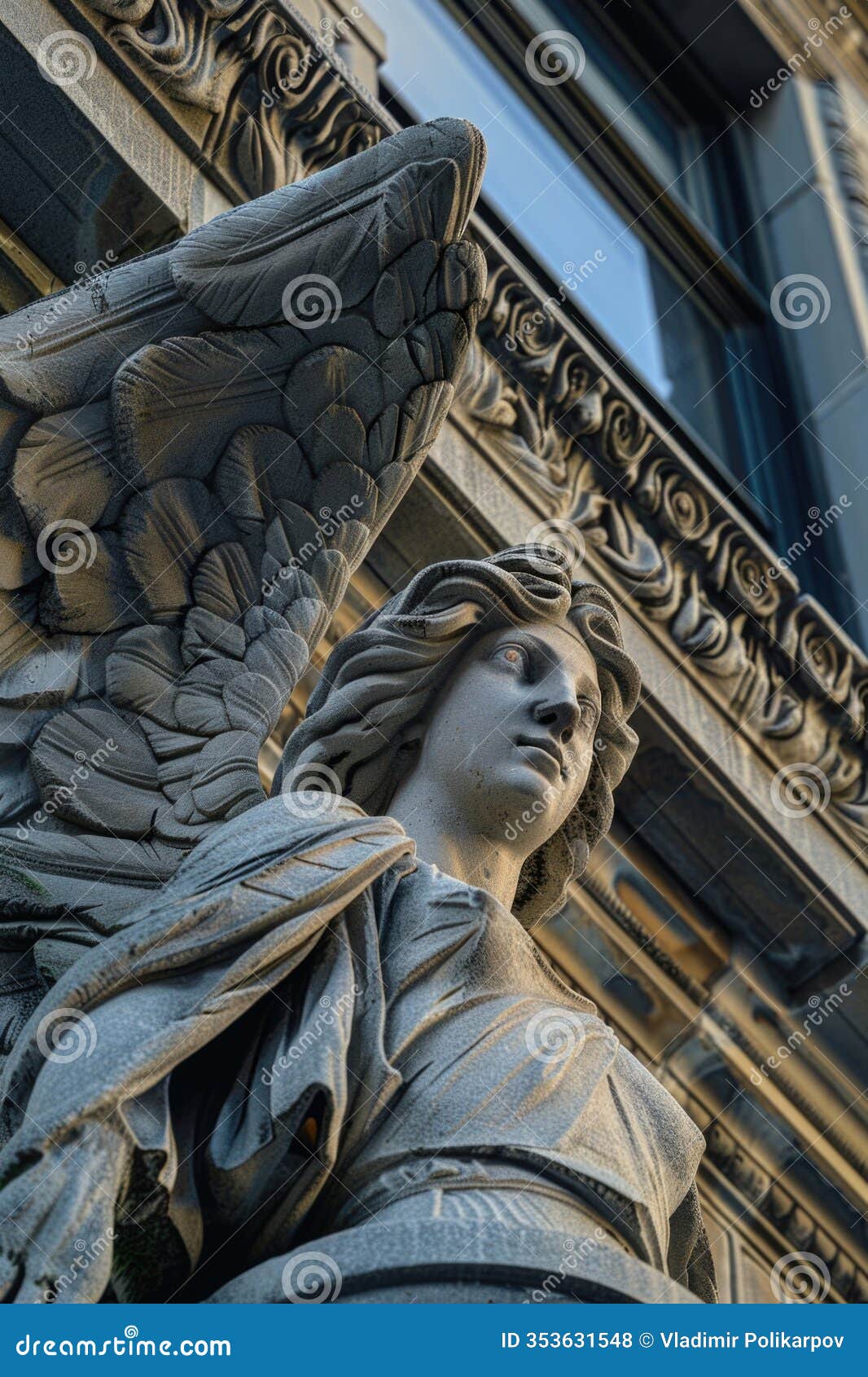 A Beautiful Angel Statue on a Building. Perfect for Architectural ...
