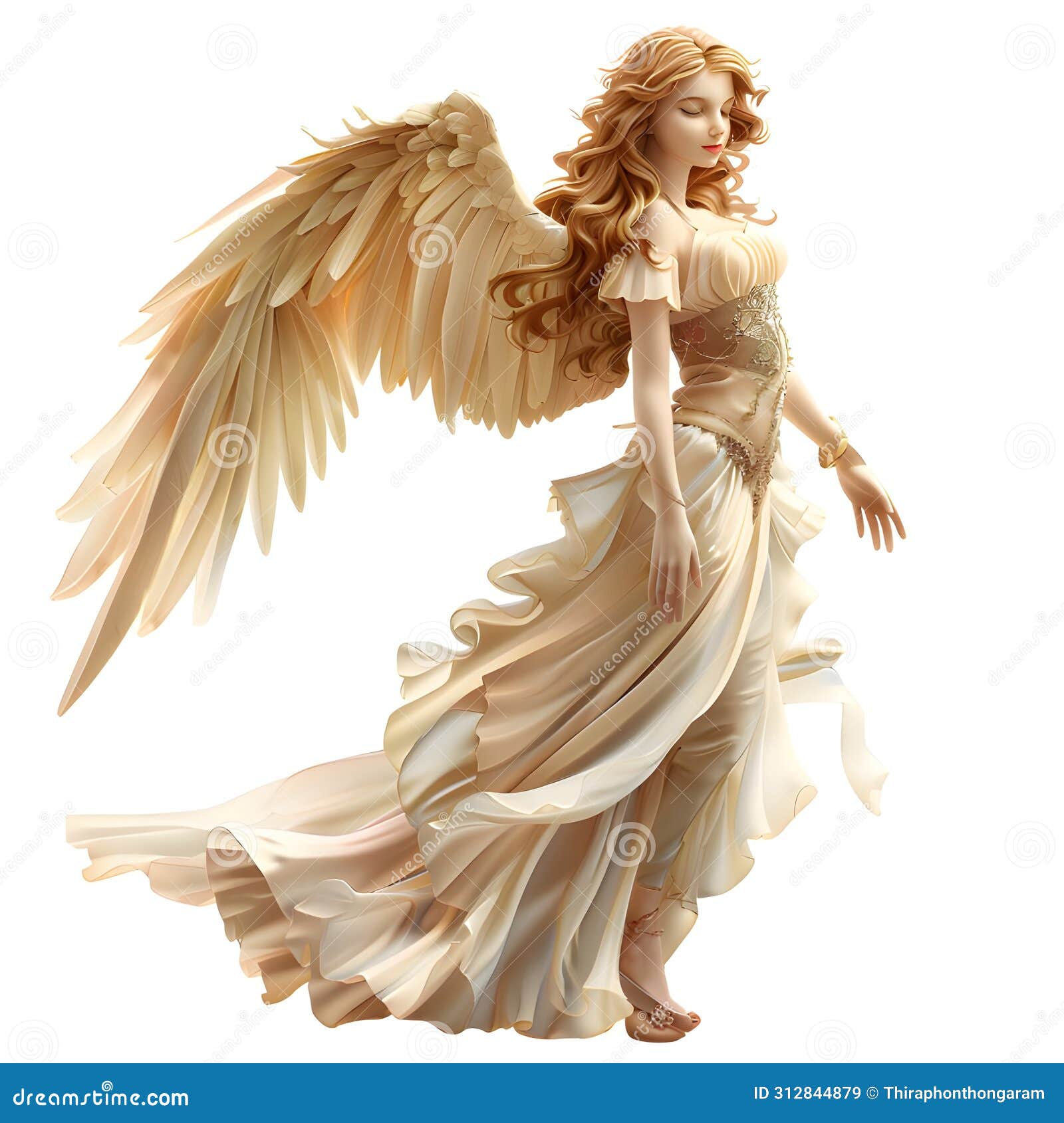 Beautiful angel with wings stock illustration. Illustration of faith ...