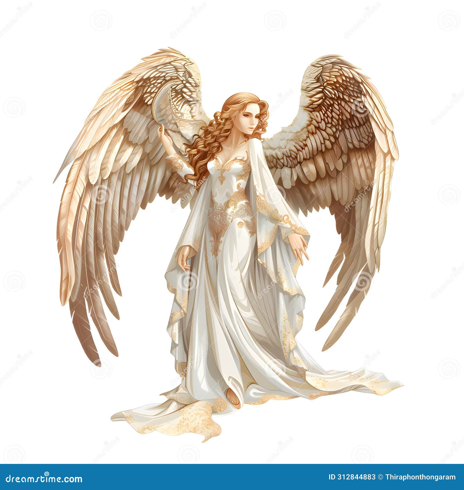 Beautiful angel with wings stock illustration. Illustration of prayer ...