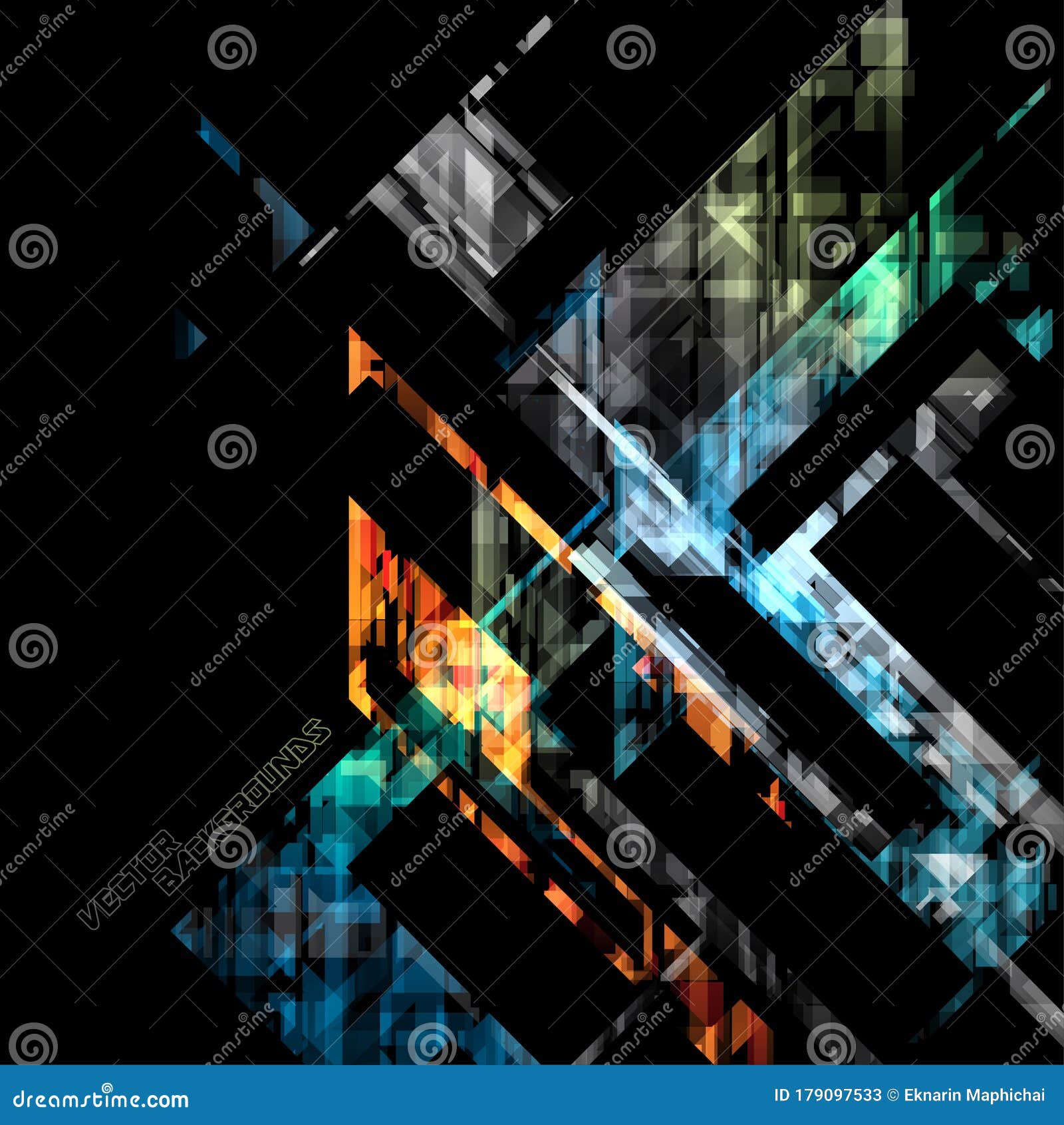 Beautiful Angle Shapes Geometry Colors on a Black Stock Vector ...