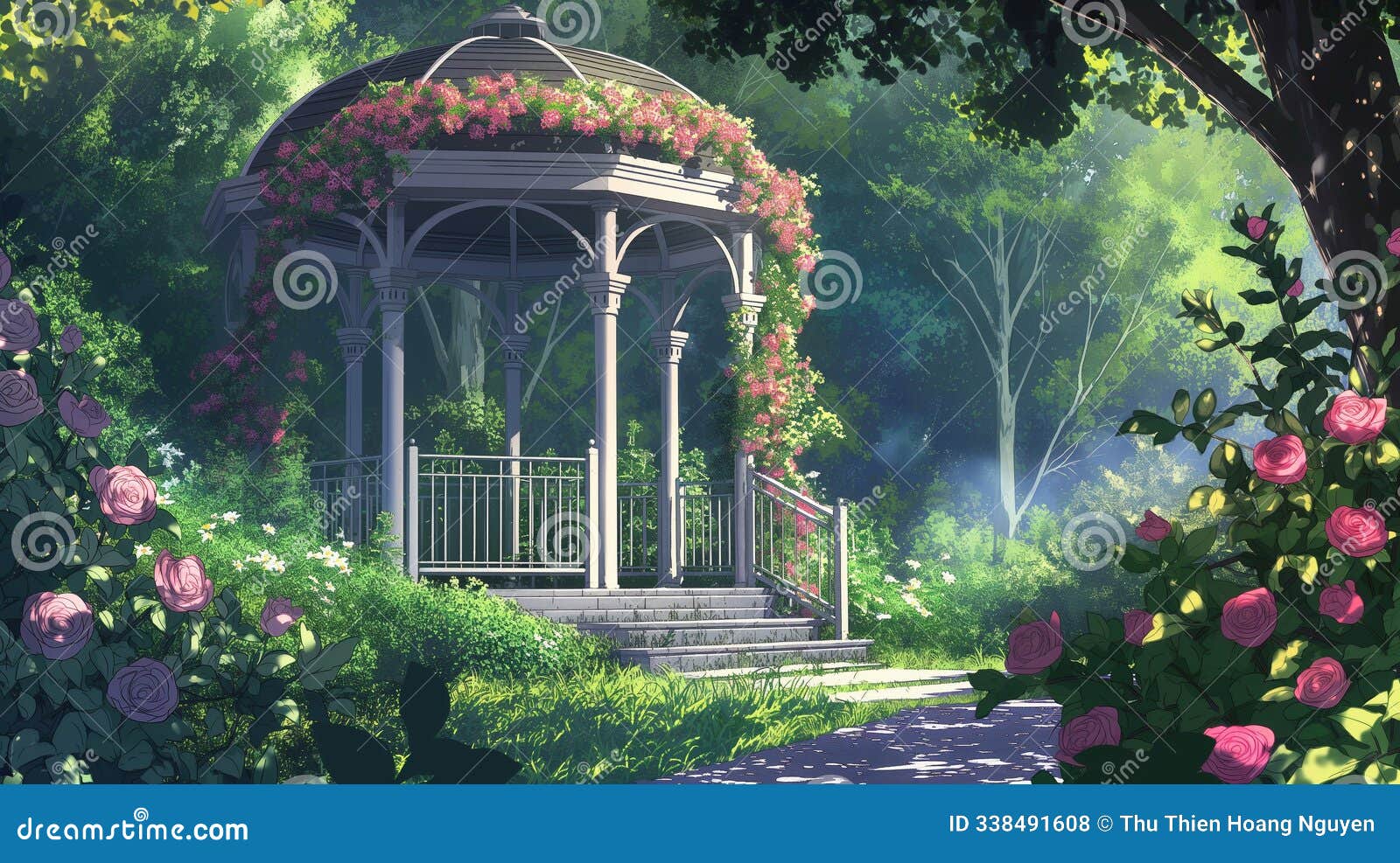 Beautiful Anime Background Stock Image | CartoonDealer.com #338491675