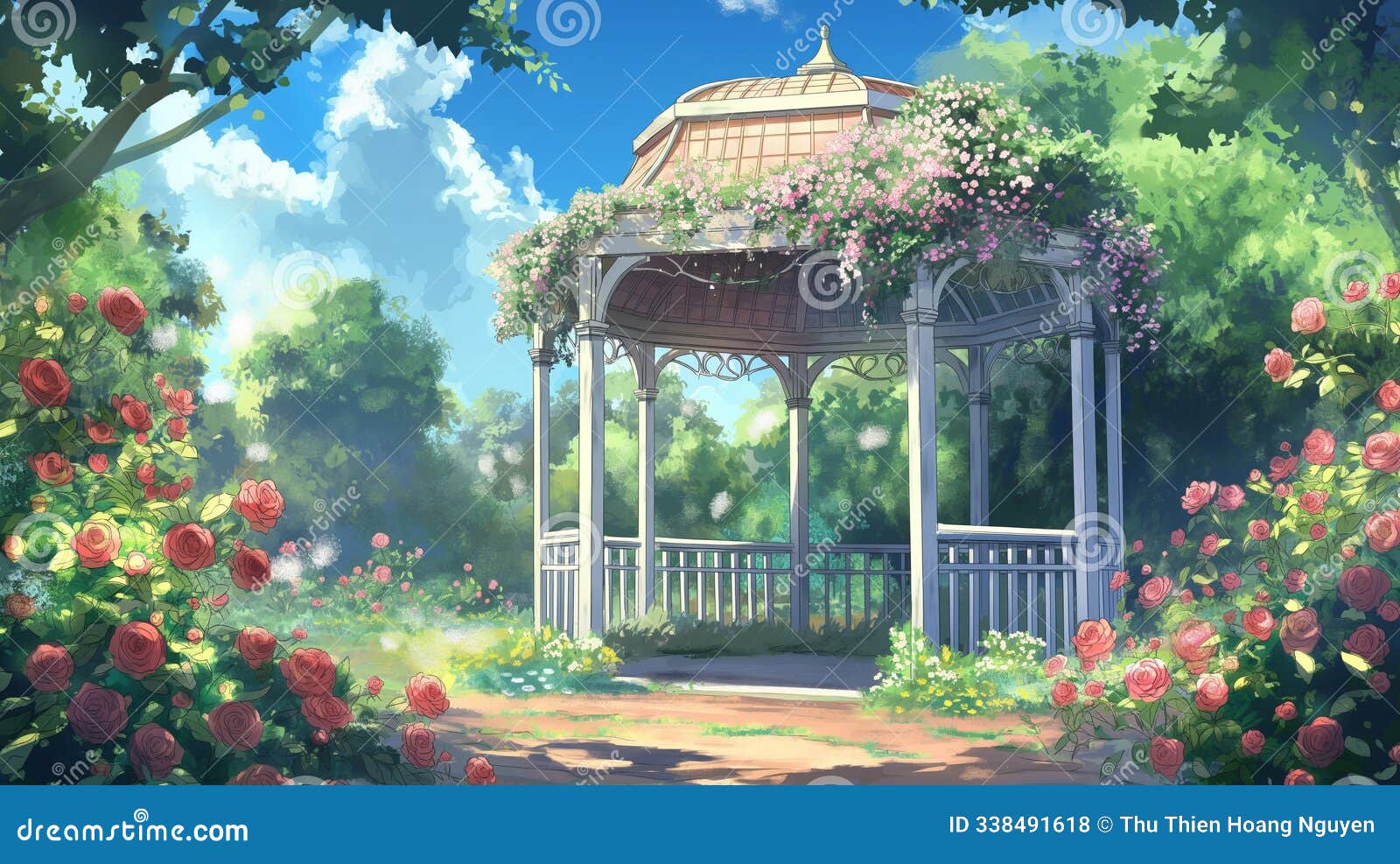 Beautiful Anime Background Stock Image | CartoonDealer.com #338491675
