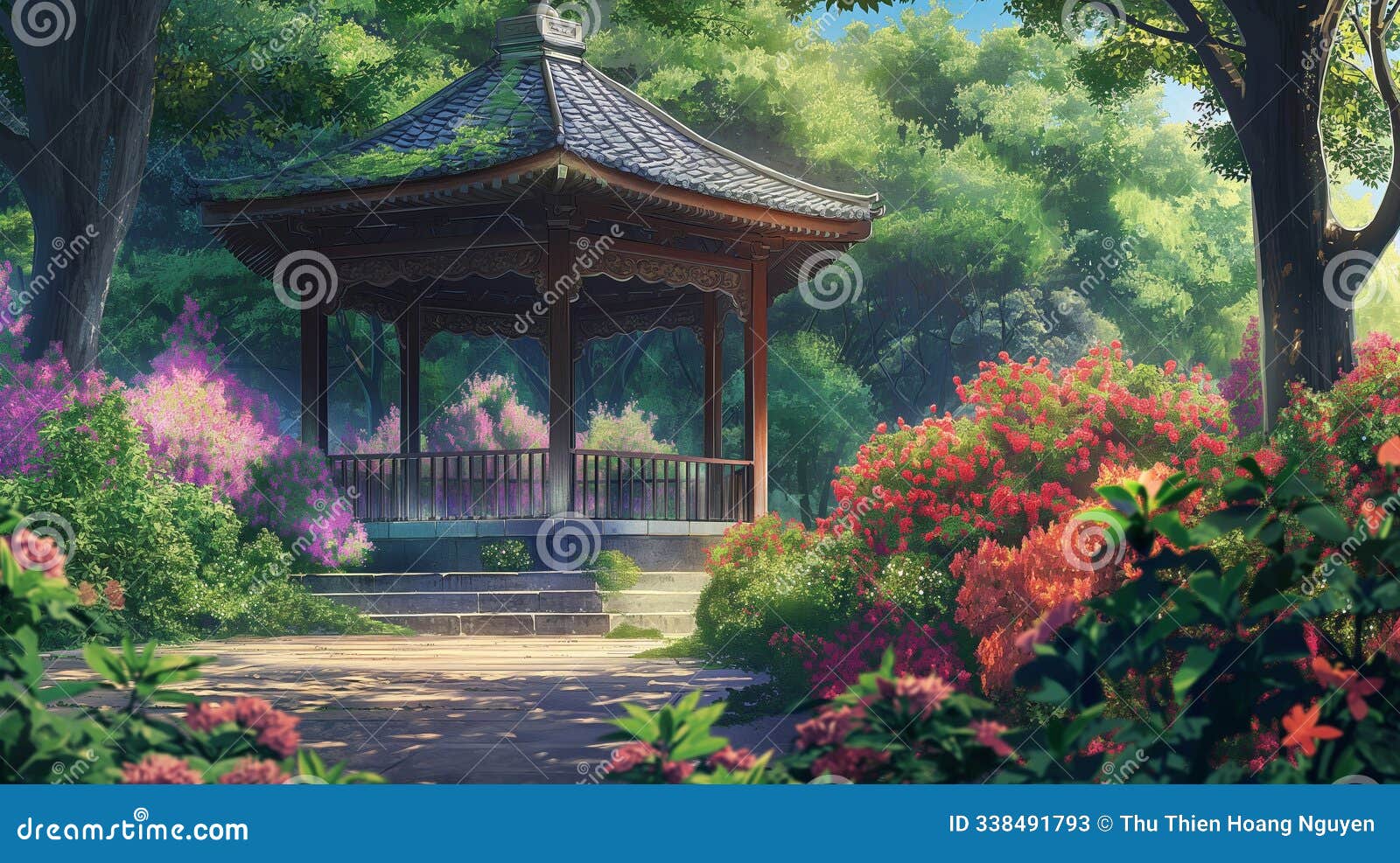 Beautiful Anime Background Stock Image | CartoonDealer.com #338491675