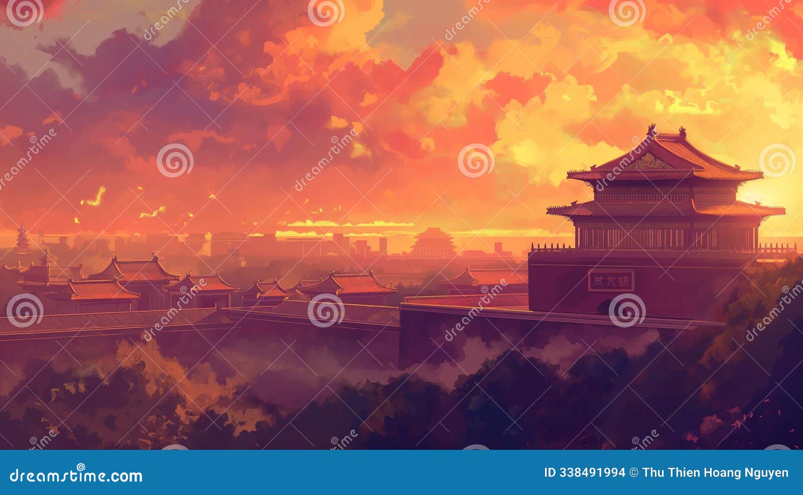 Beautiful Anime Background Stock Image | CartoonDealer.com #338491675