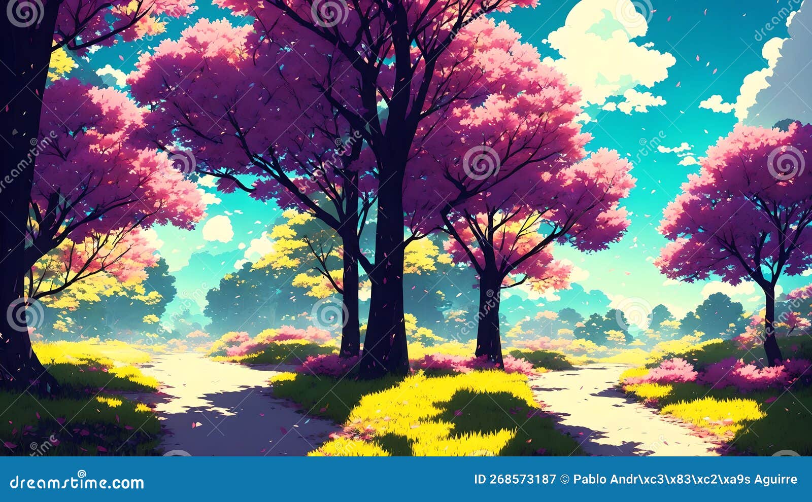 Beautiful Anime Style Wallpaper. Generated with Ai Stock Illustration ...