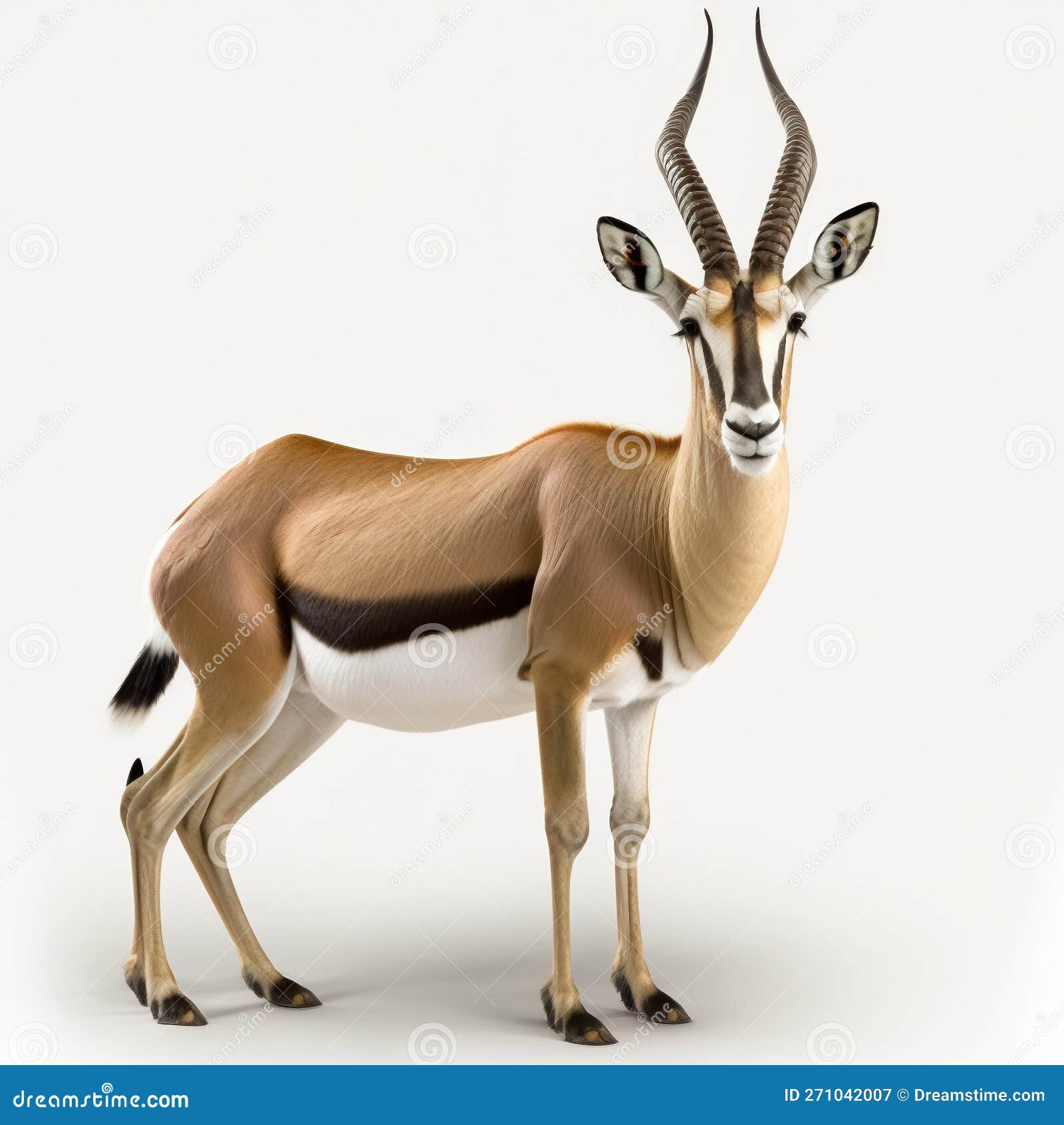 Beautiful Antelope Standing on White Background Stock Illustration ...