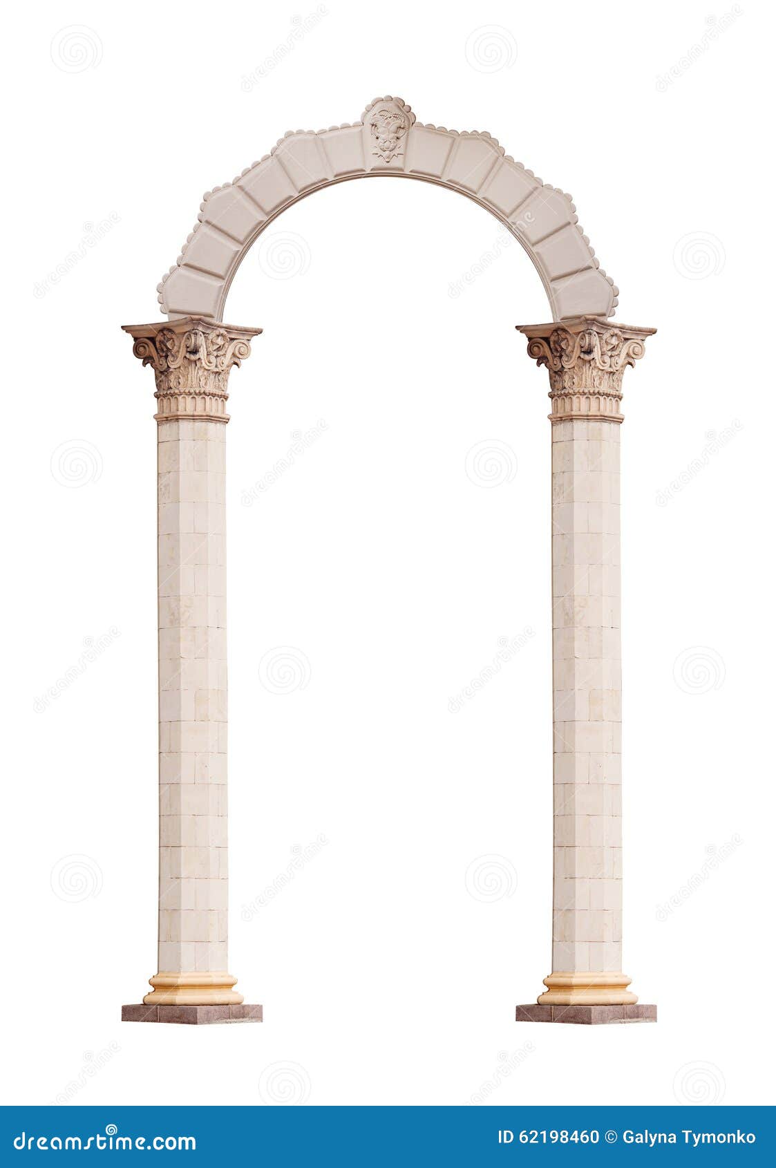 Beautiful Antique Arch Isolated on White Background Stock Photo - Image ...