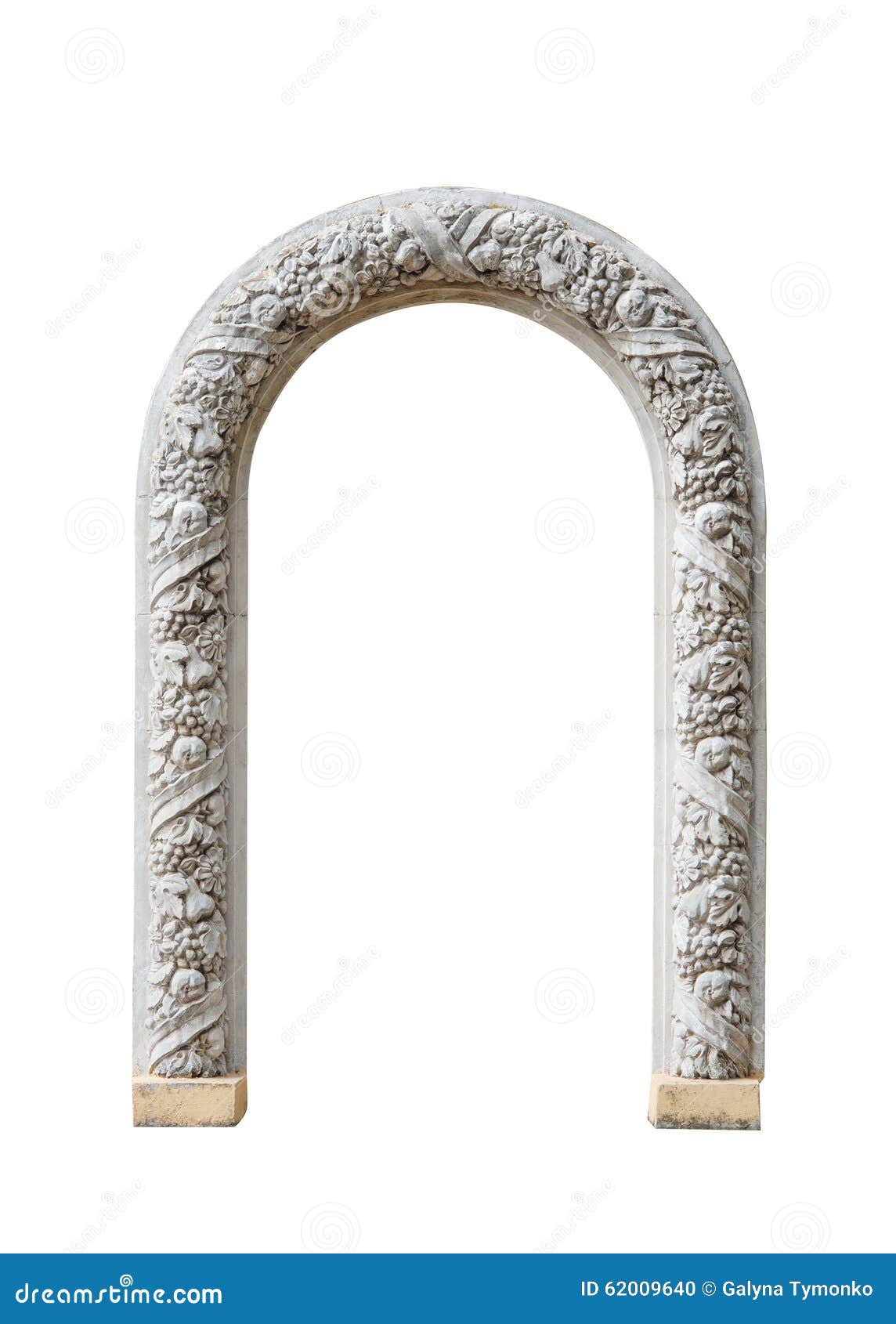 Beautiful Antique Architectural Arch Isolated on White Background Stock ...