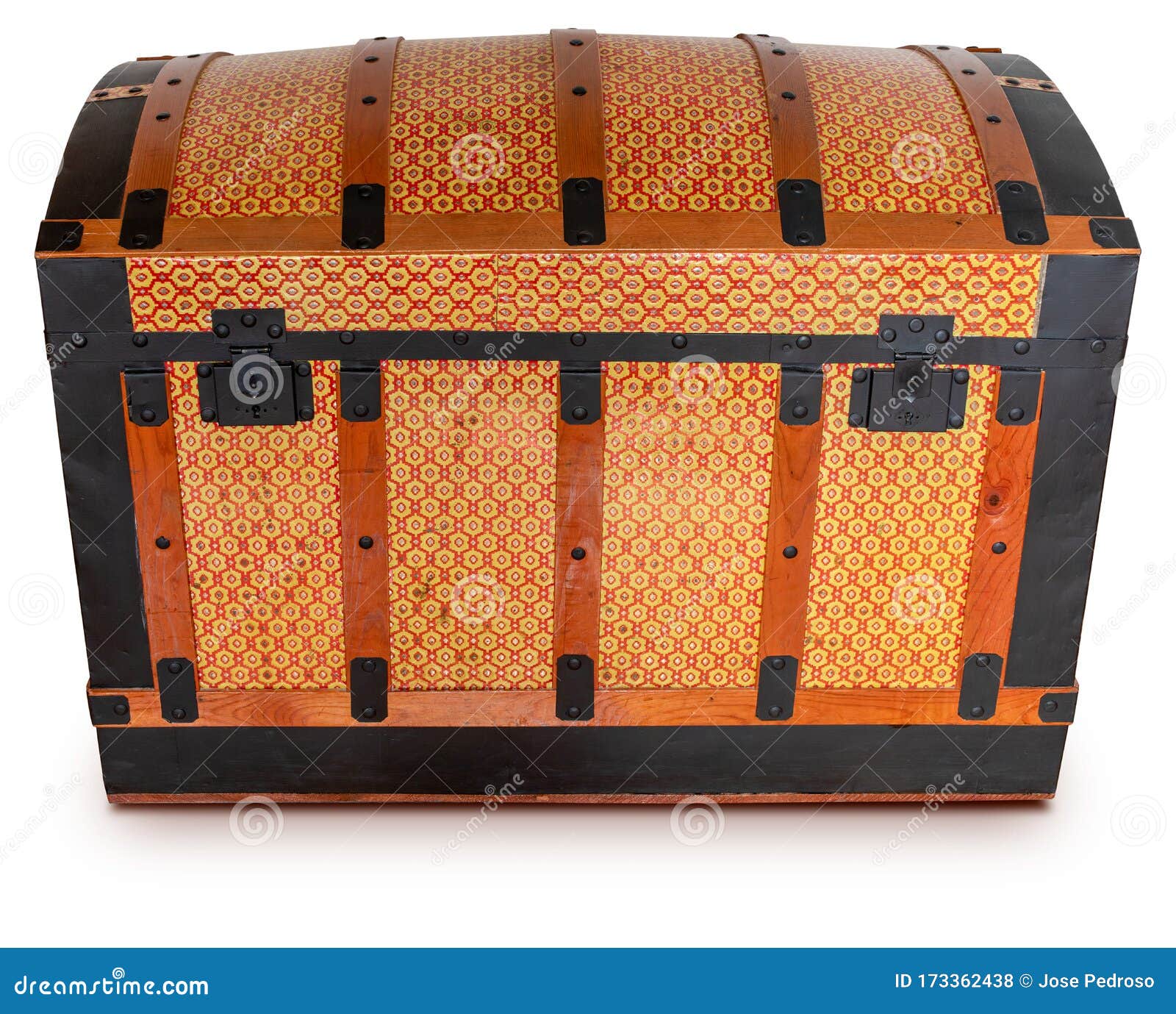 Beautiful Antique Closed Chest. Front View. Isolated on White ...