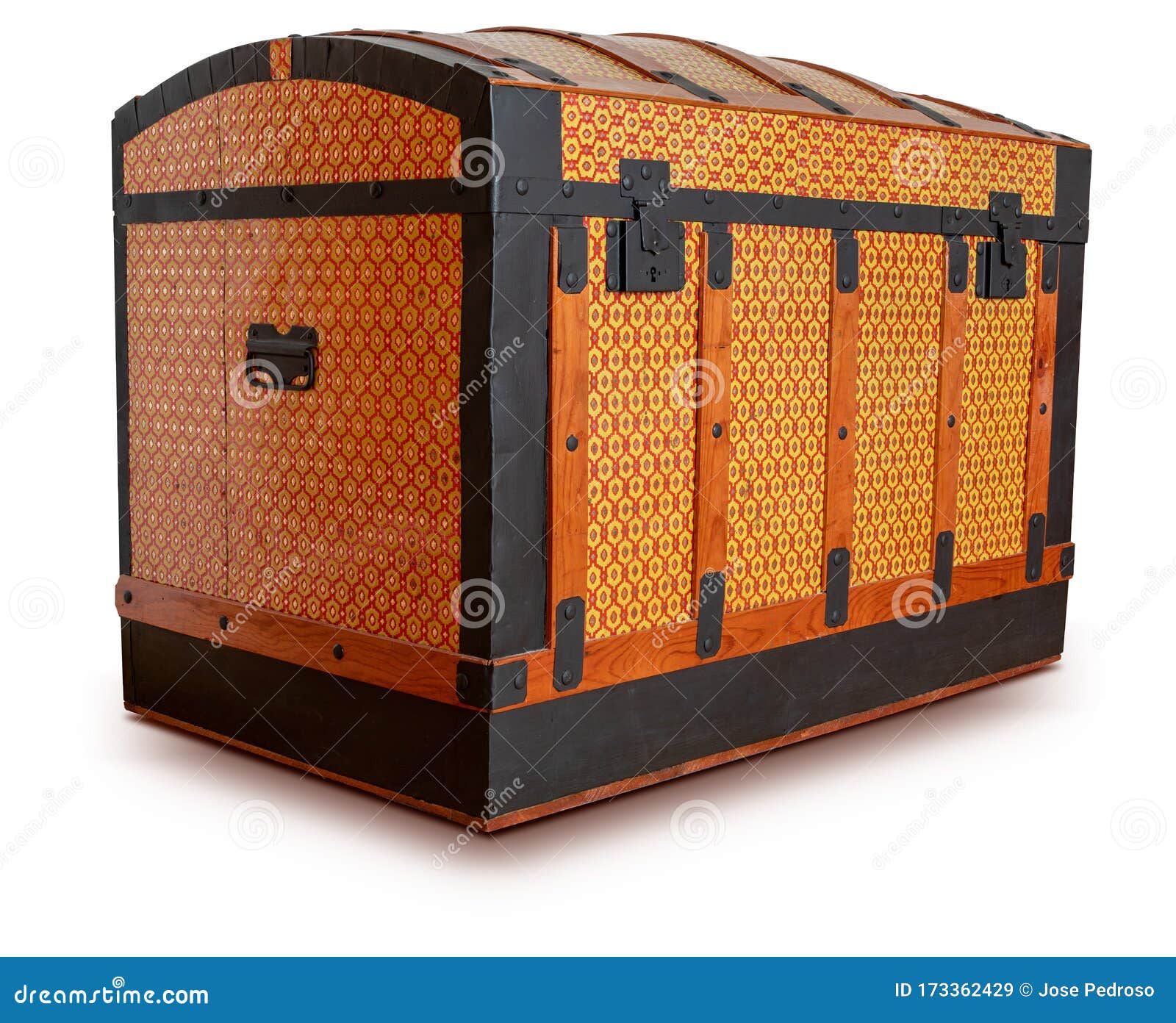 Beautiful Antique Closed Chest. Side View. Isolated on White Background ...