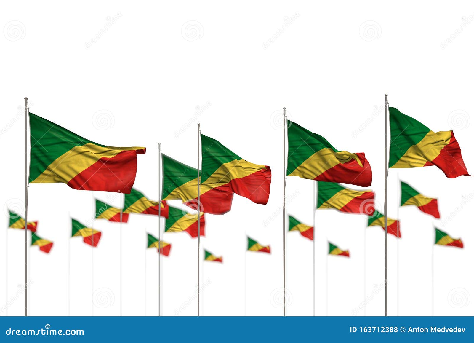 Beautiful Any Feast Flag 3d Illustration - Congo Isolated Flags Placed ...
