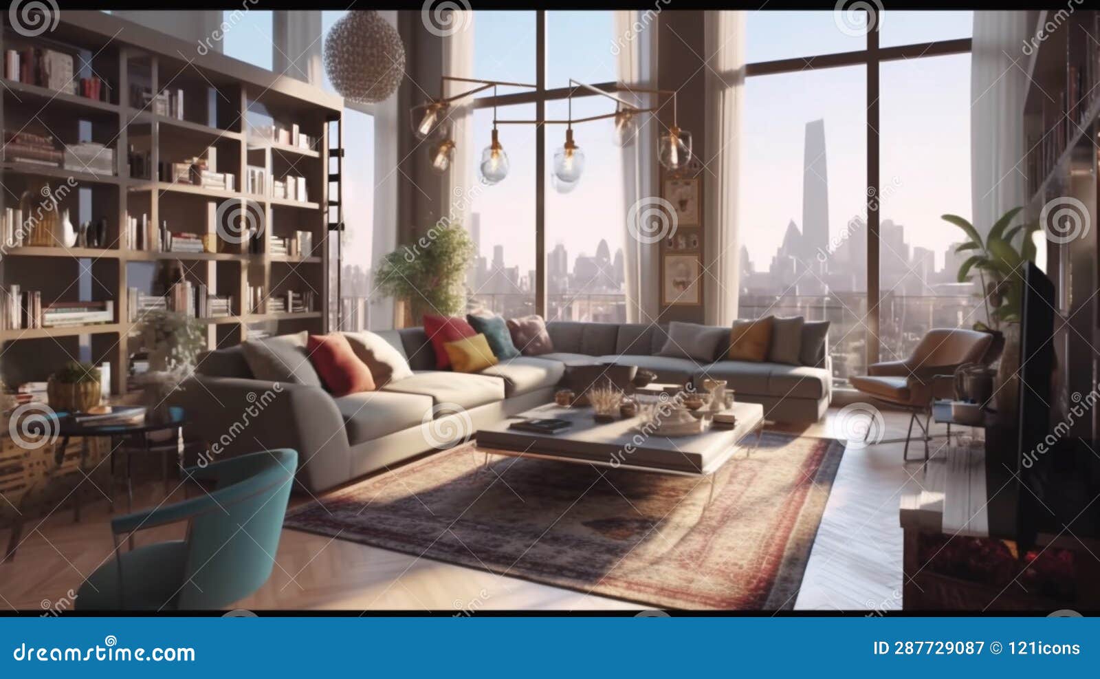 Beautiful Apartment with Amazing Interior Design. Generative AI Stock ...