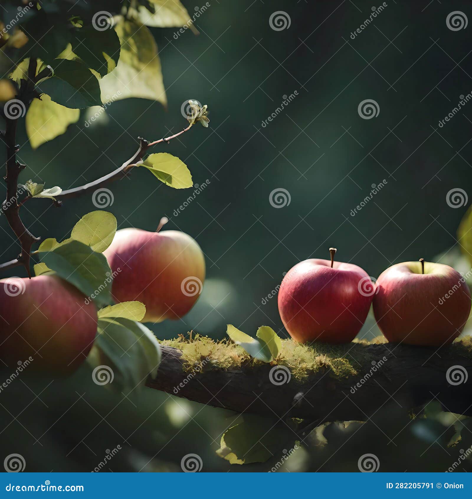 Beautiful Apple Fruit Tree Natural Organic Farm Food Emblem, Linear ...