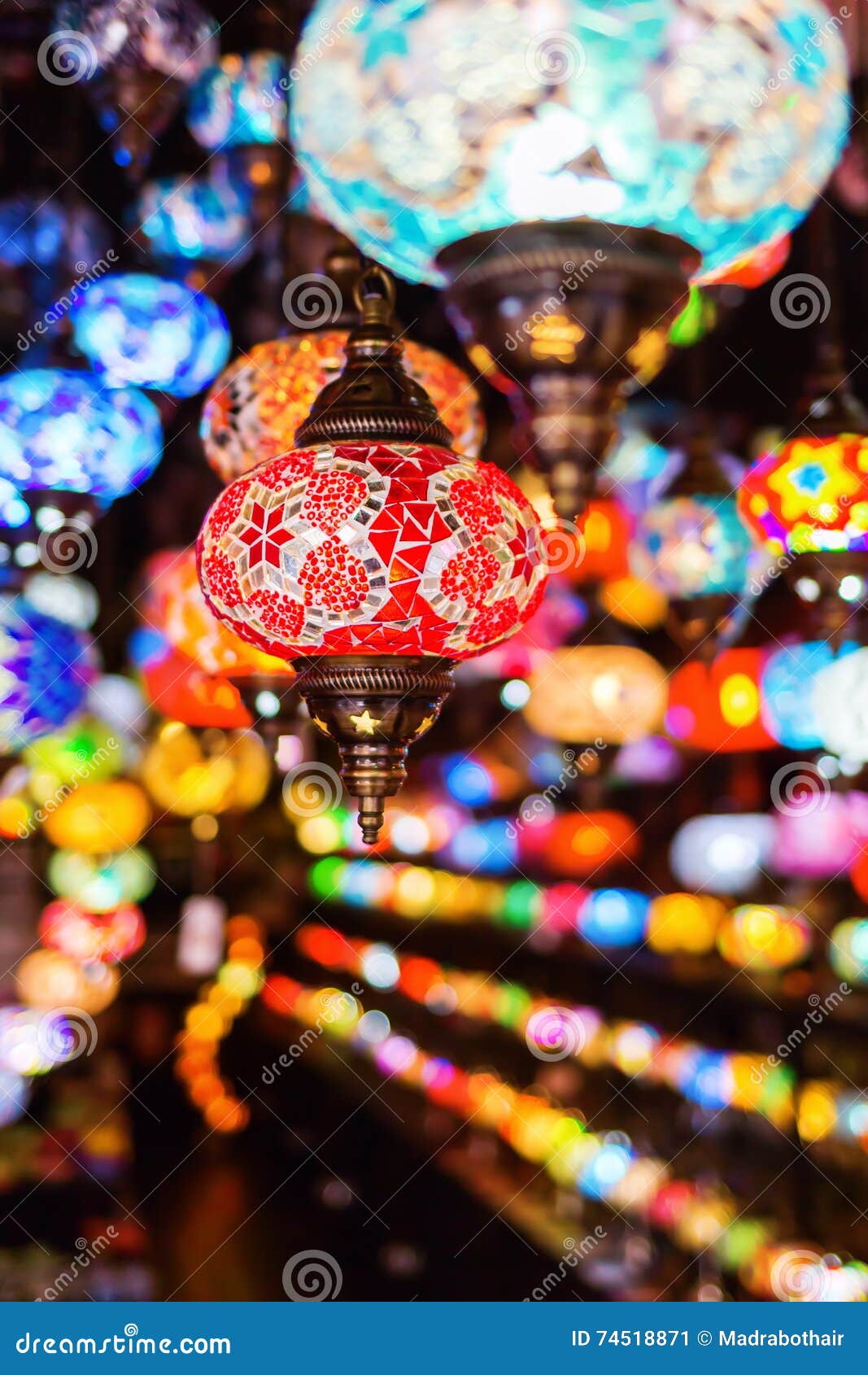 Beautiful Arabian Lamps at a Bazaar Stock Image - Image of lamp, store ...