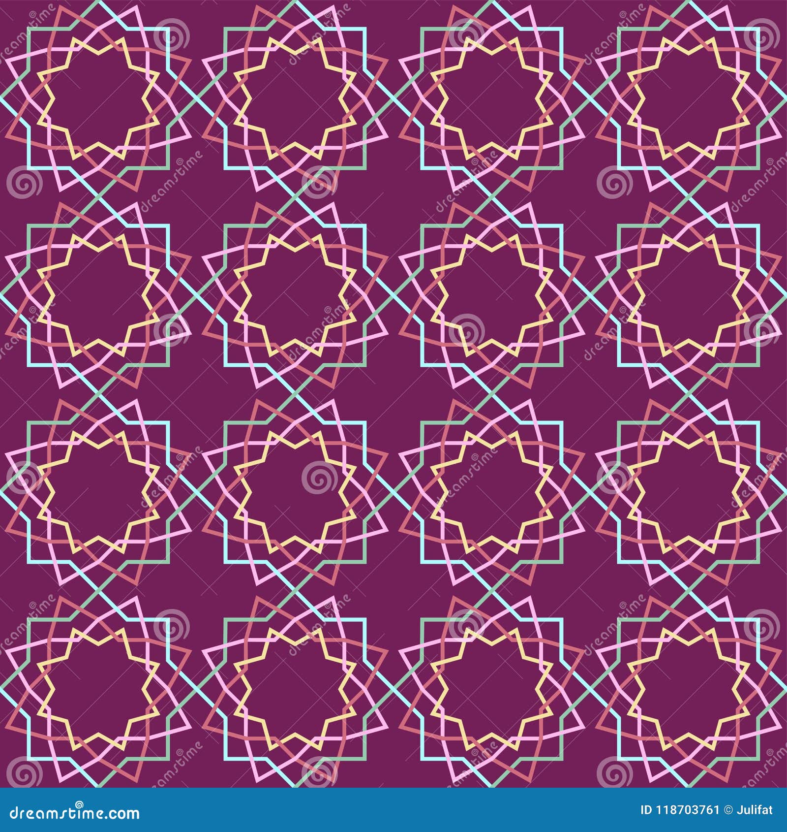 Beautiful Arabic Design Template with Seamless Arabic Pattern. Abstract ...