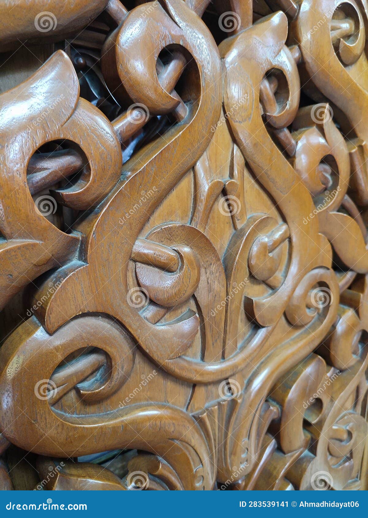 Beautiful Arabic Pattern Carved from the Wood on the Door of the Mosque ...