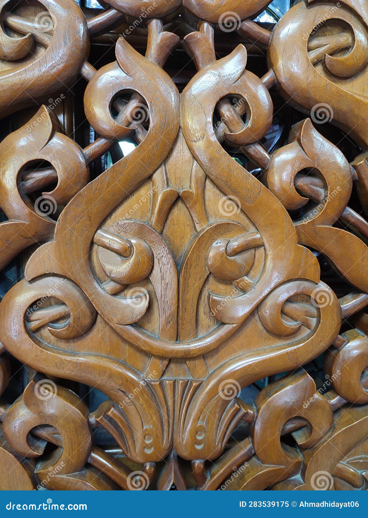 Beautiful Arabic Pattern Carved from the Wood on the Door of the Mosque ...