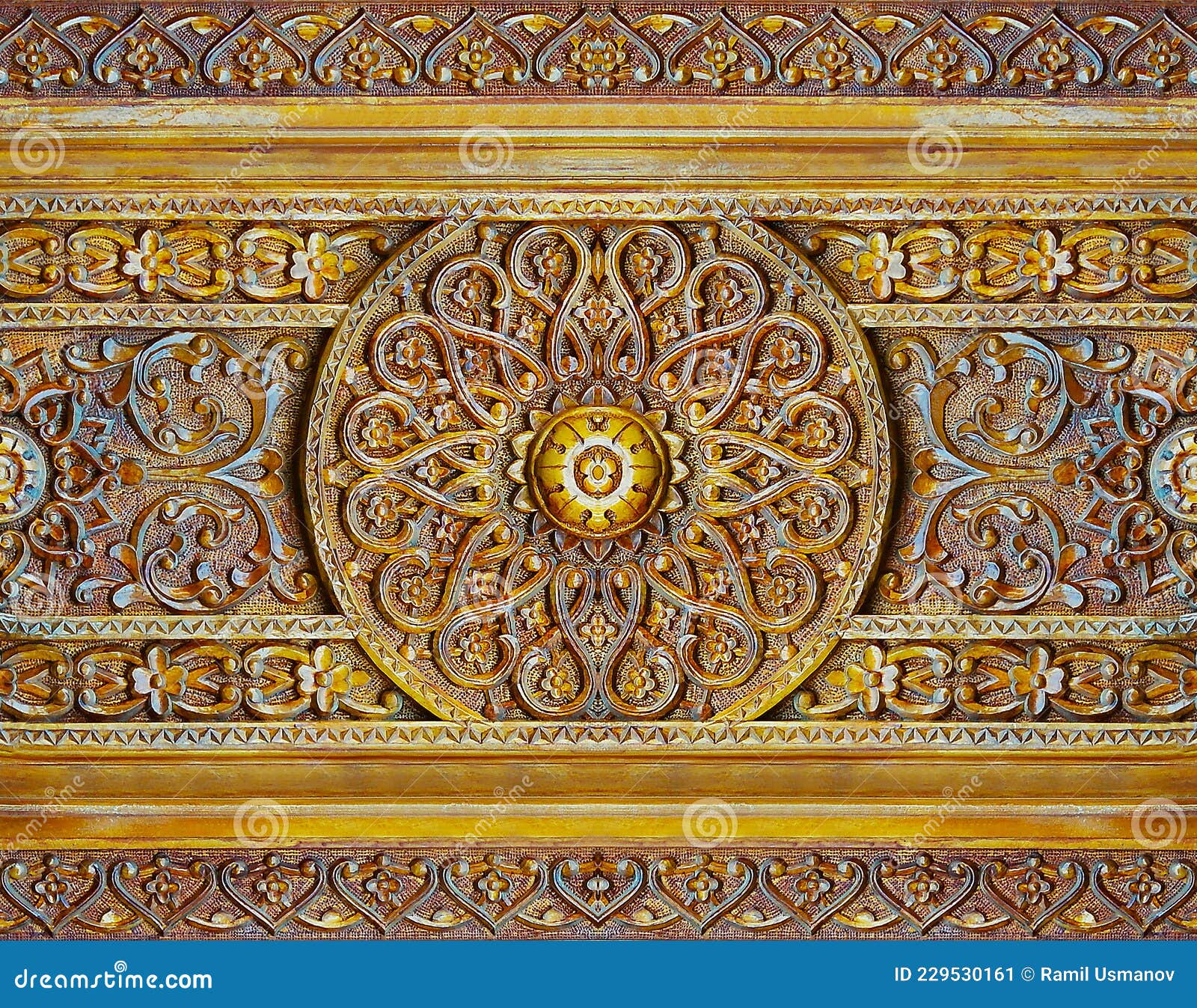 Beautiful Arabic Patterns Carved from Wood on the Door. Stock Image ...