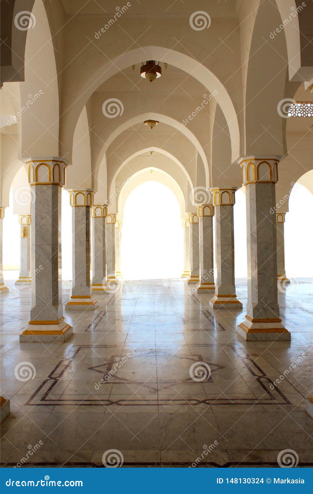 Beautiful Arch, Columns and Marble Floor. Stock Photo - Image of ...