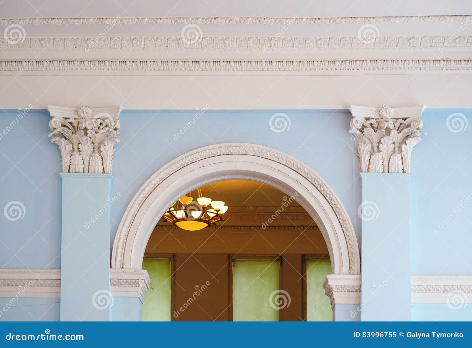 Beautiful Arch with Columns in an Old Building Architecture Stock Image ...