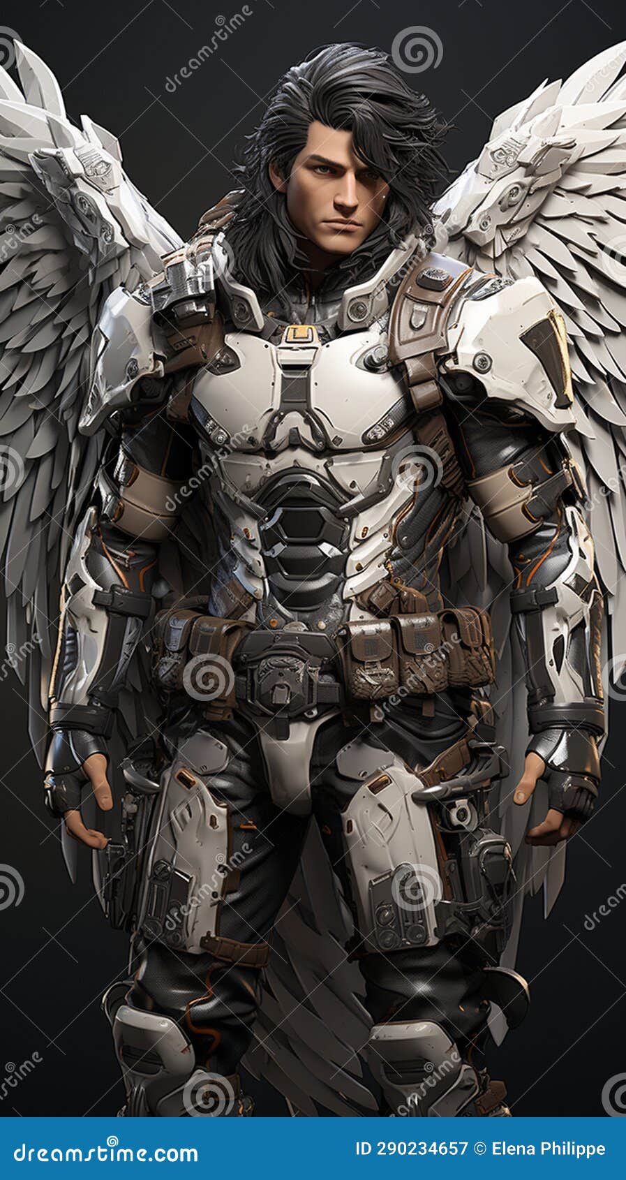 Beautiful Archangel Full Body. AI Generative Stock Image - Image of ...