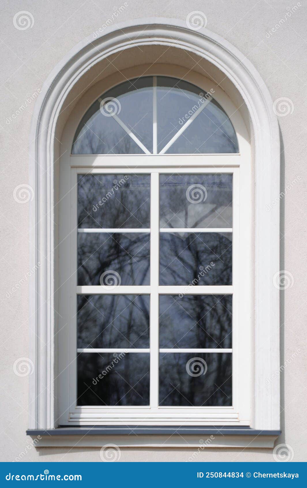 Beautiful Arched Window in Building, View from Outdoors Stock Photo ...