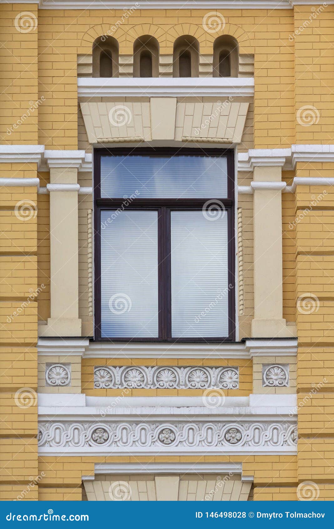 Beautiful Arched Window in a Classic Style Stock Photo - Image of ...