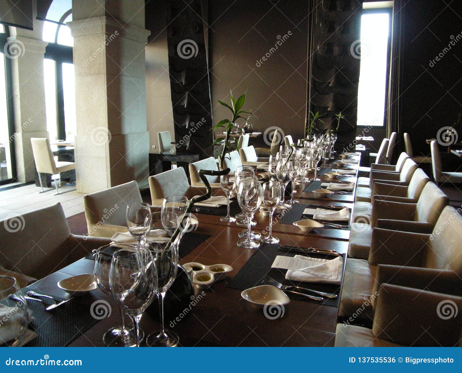 Beautiful Architectural Room Dining Table Winetasting Stock Photo ...