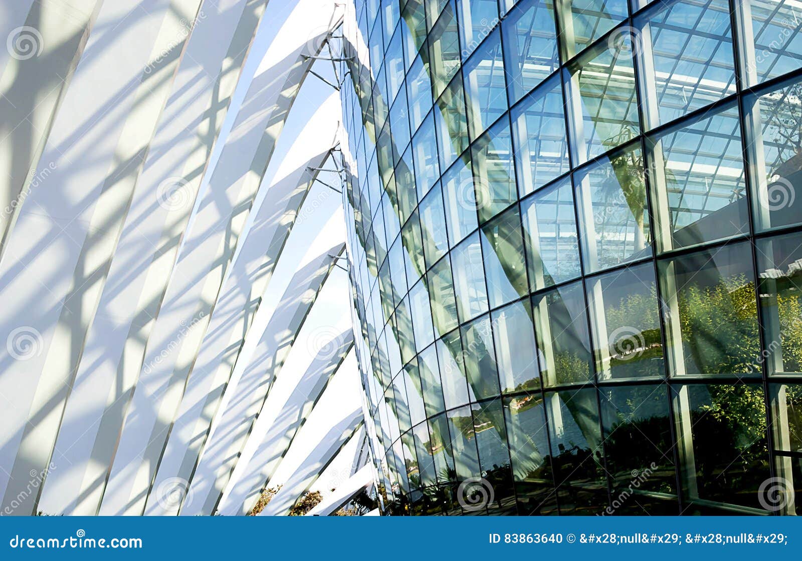 The Beautiful Architecture of Concrete Structure and Glass Stock Photo ...
