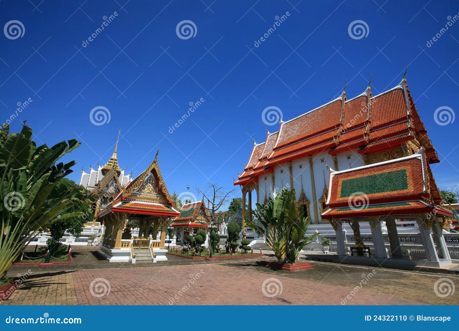 Beautiful Architecture Landscape of Thai Temple Stock Photo - Image of ...