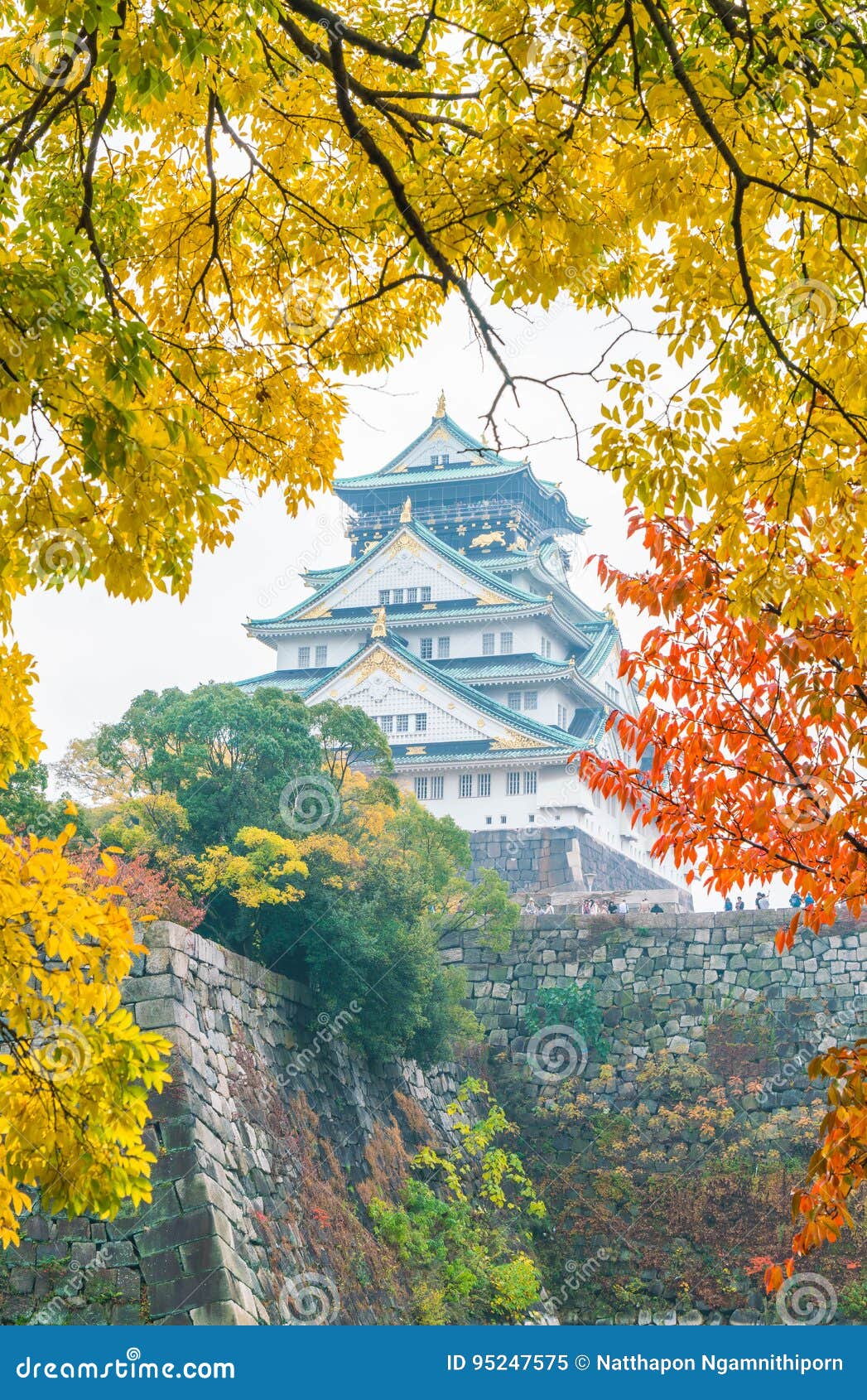 Beautiful Architecture at Osaka Castle Stock Image - Image of ...