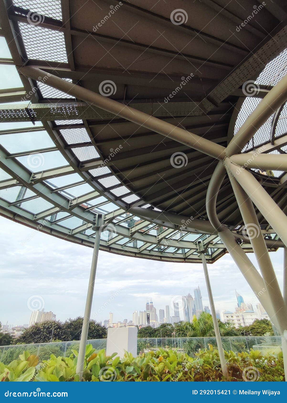 Beautiful Architecture Structure Sky Bridge Design with Cityscape View ...