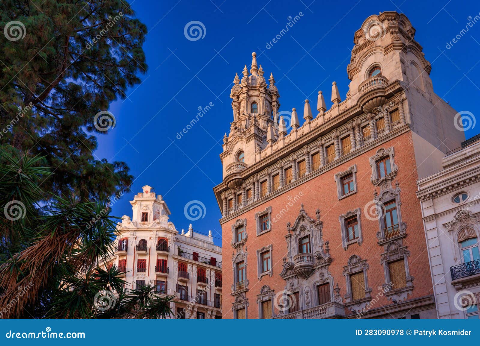 Beautiful Architecture of Valencia City at Dawn, Spain Stock Photo ...