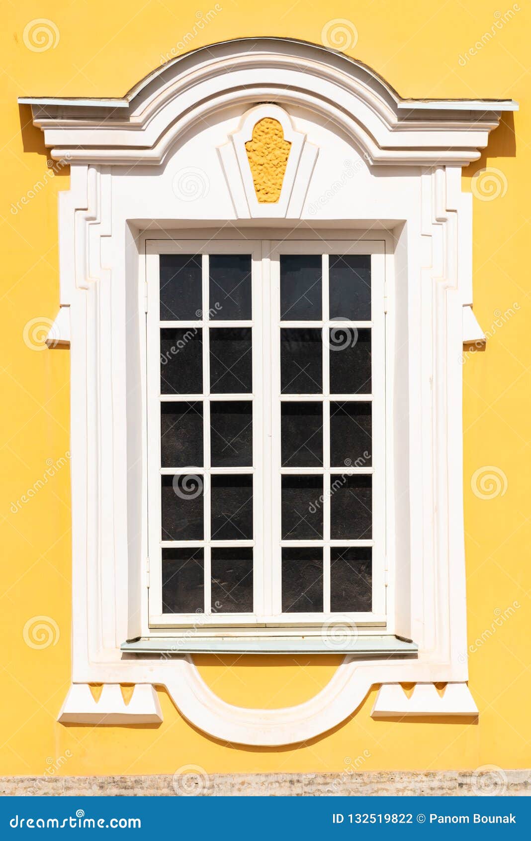 Beautiful Architecture White Windows with Decorative Frame Stock Photo ...