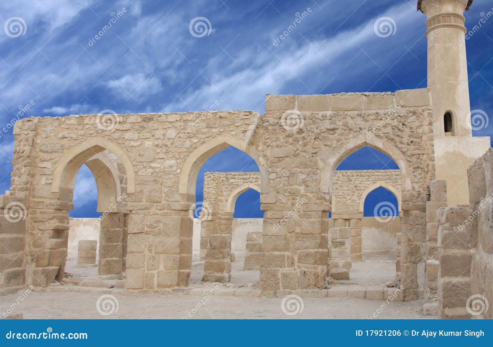 Beautiful Archways of Al Khamis Mosque, Bahrain Stock Photo - Image of ...