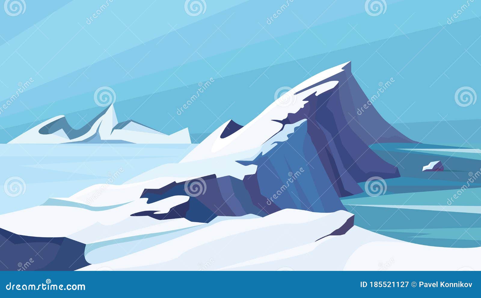 Beautiful arctic landscape stock illustration. Illustration of nature ...