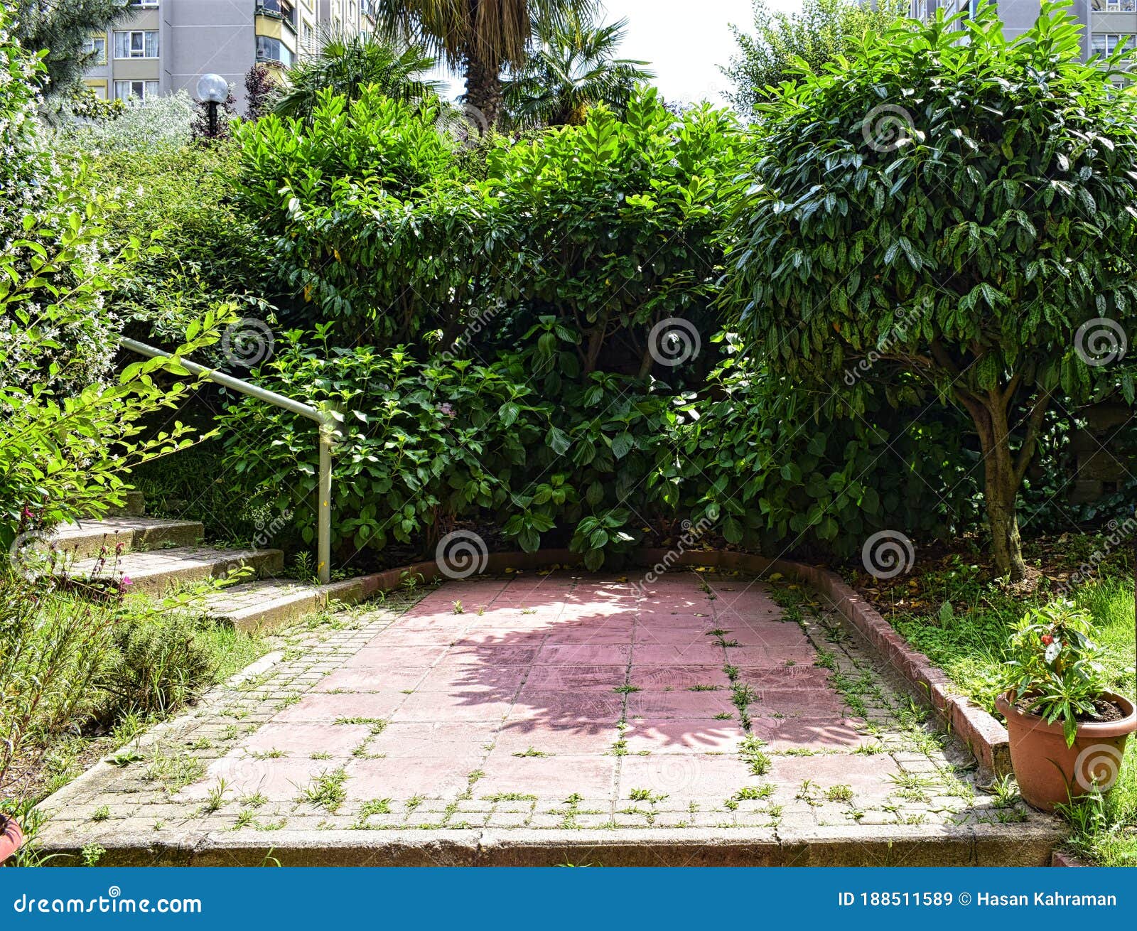 A Beautiful Area in the Garden Surrounded by Greenery Stock Image ...