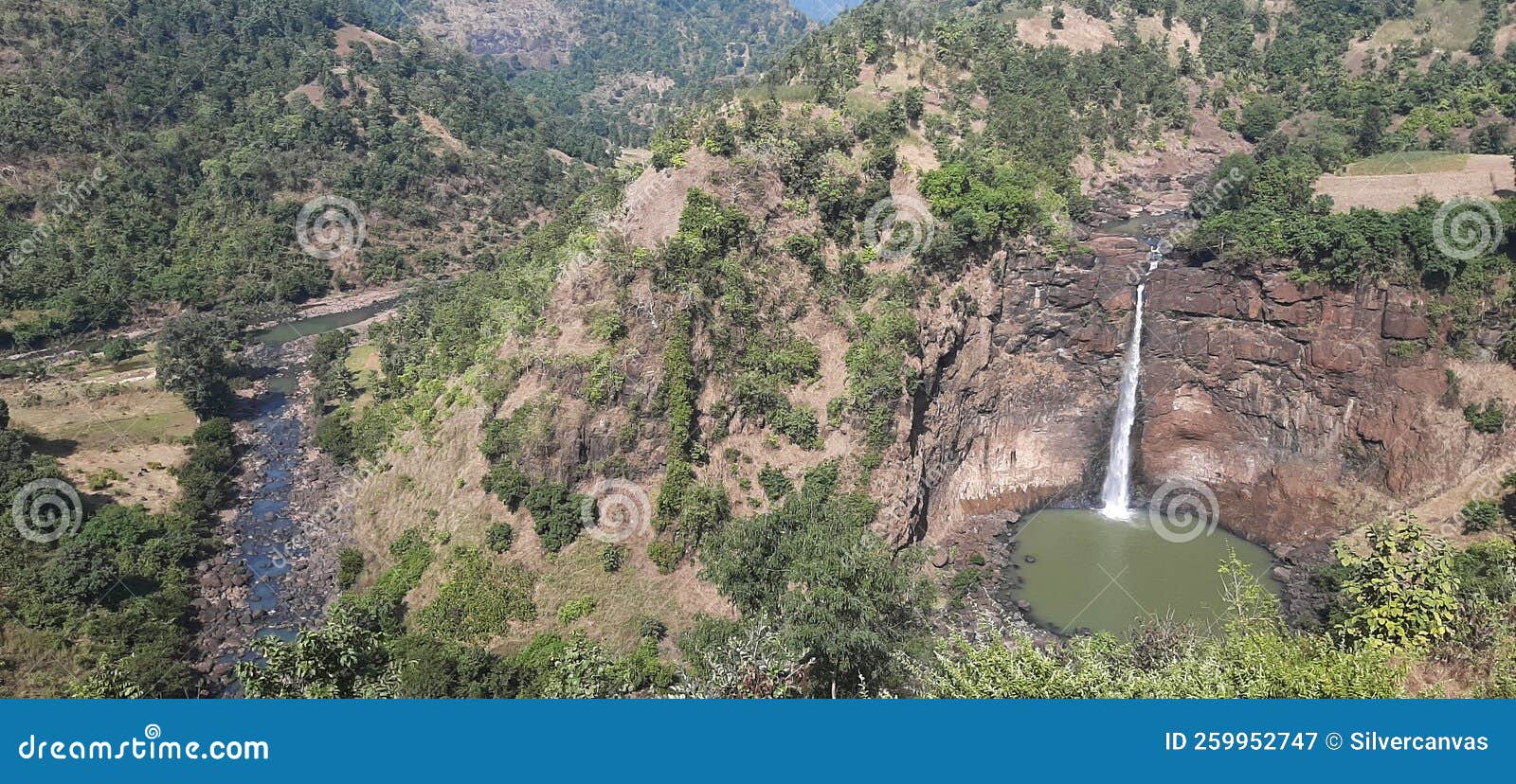 A Beautiful Ariel View of Waterfall Stock Image - Image of beautiful ...