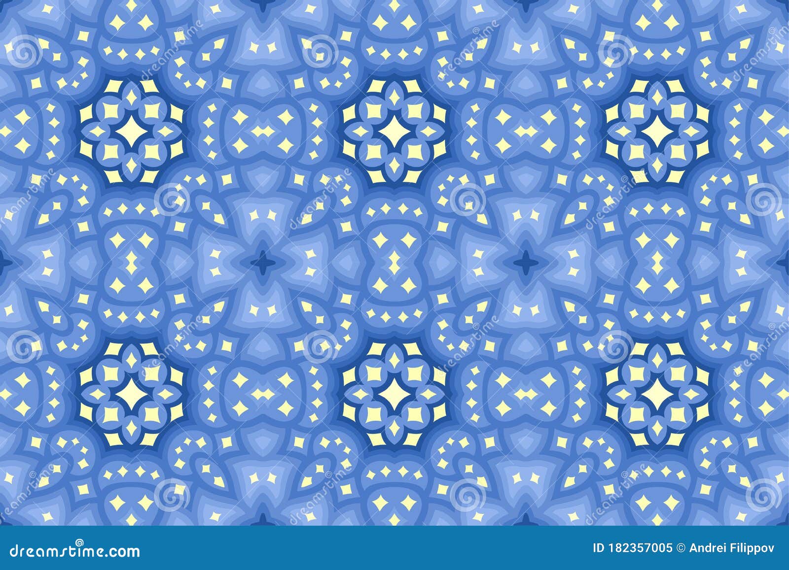 Beautiful Art with Blue Starry Seamless Pattern Stock Vector ...