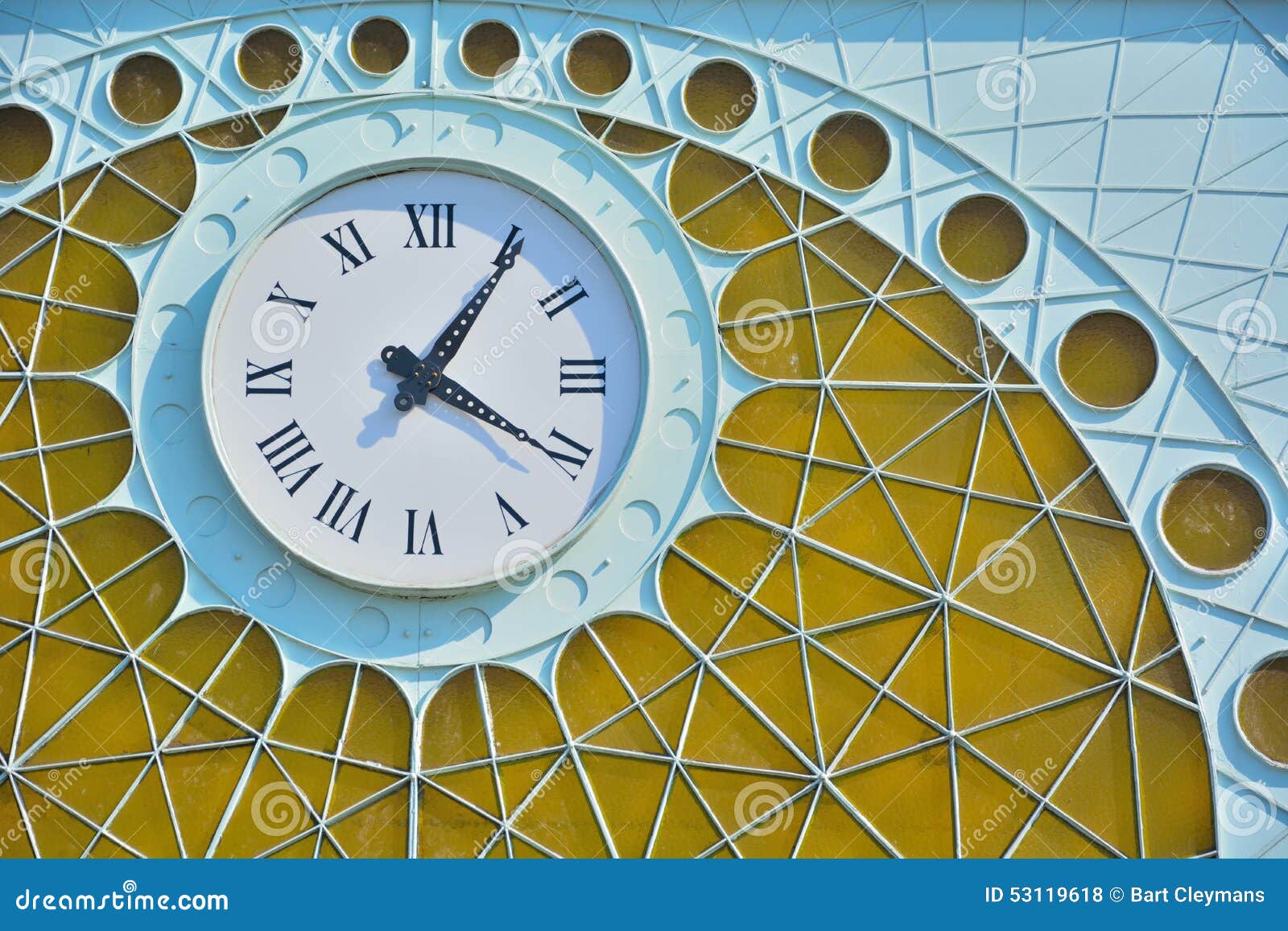 Beautiful Art-deco Clock and Metal-work Stock Photo - Image of urban ...