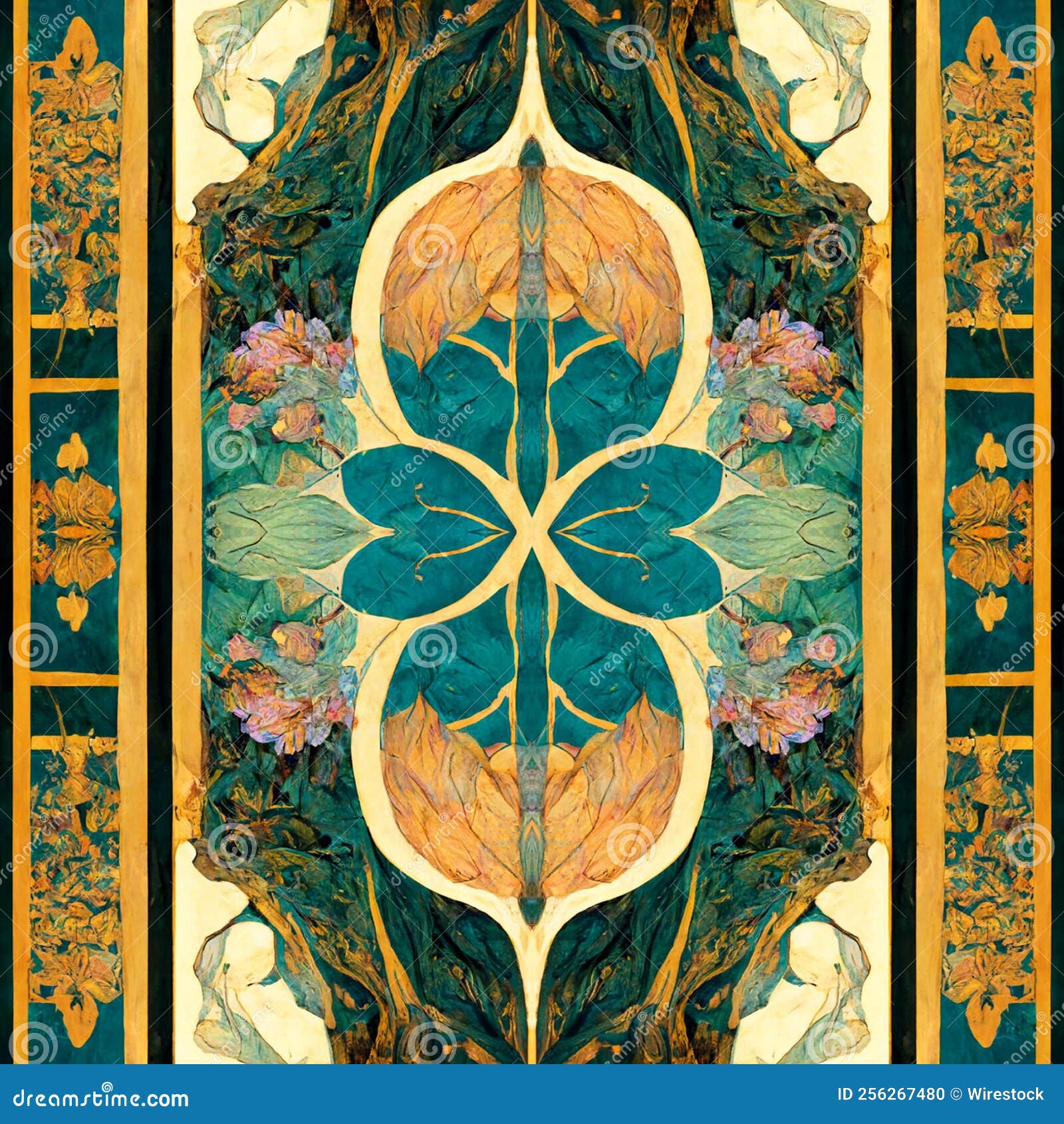 Beautiful Art Nouveau Seamless Pattern Stock Illustration ...