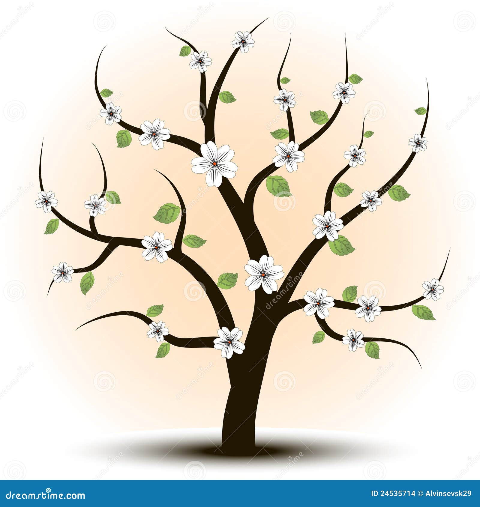 Beautiful art tree stock vector. Illustration of element - 24535714