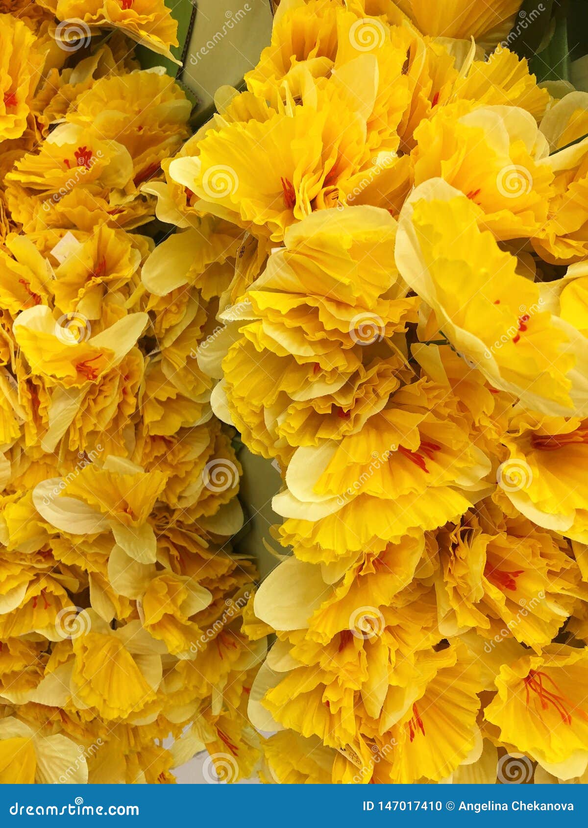 Beautiful Artificial Yellow Flowers in the Shop Stock Photo - Image of ...