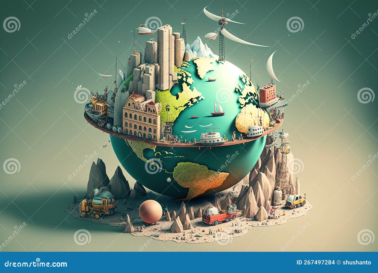 Construction of the World stock illustration. Illustration of education ...