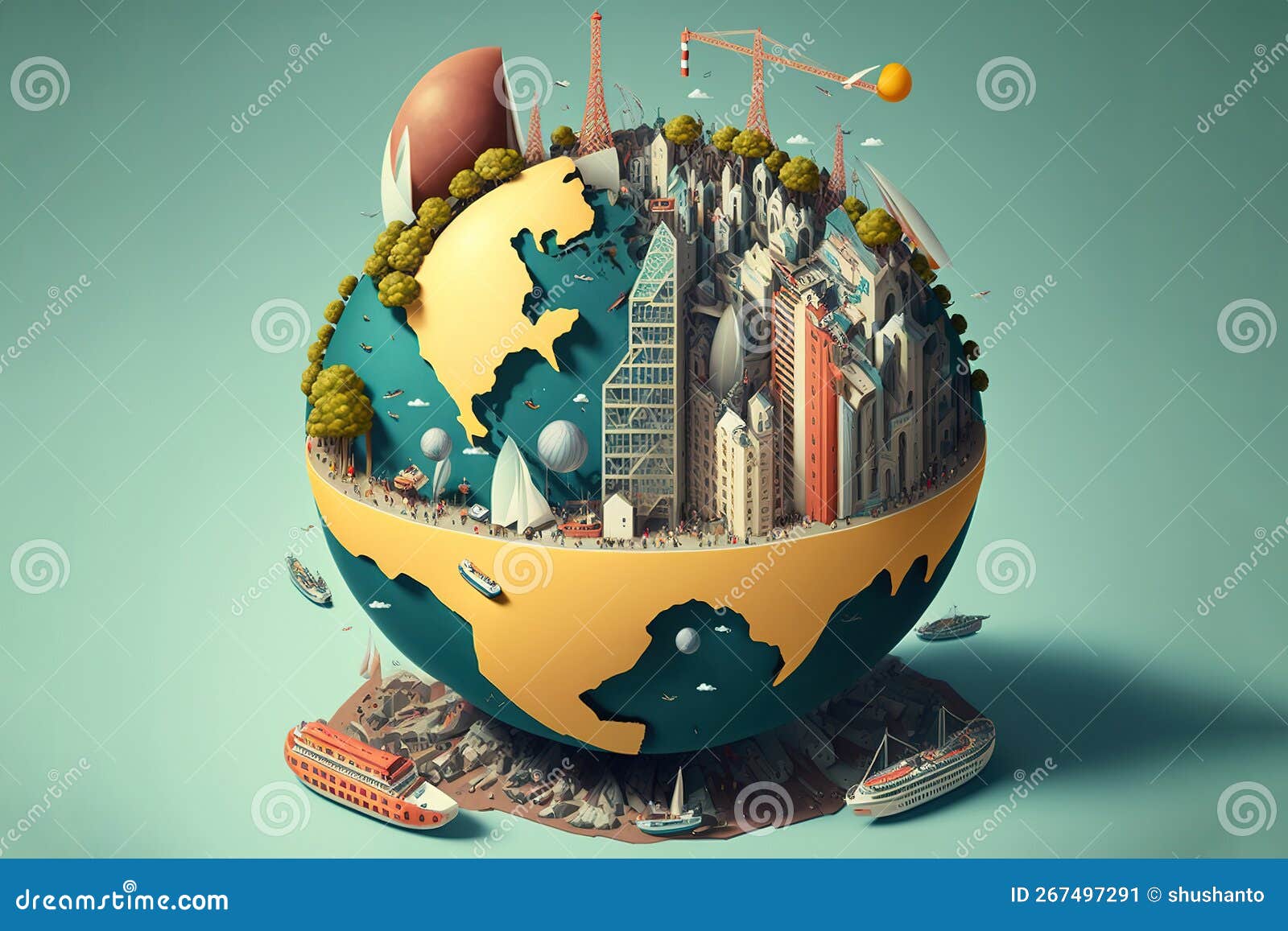 Construction of the World stock illustration. Illustration of education ...