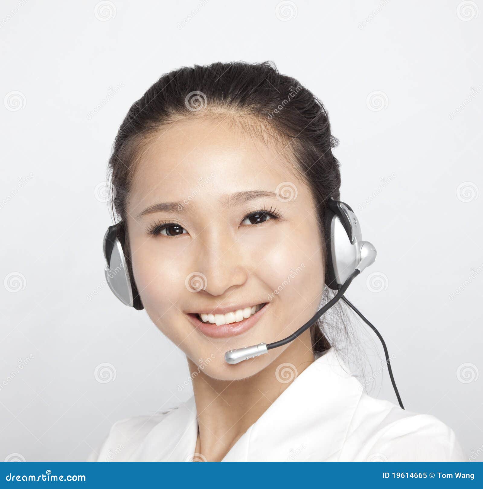 Beautiful Asian Customer Representative Stock Image - Image of face ...