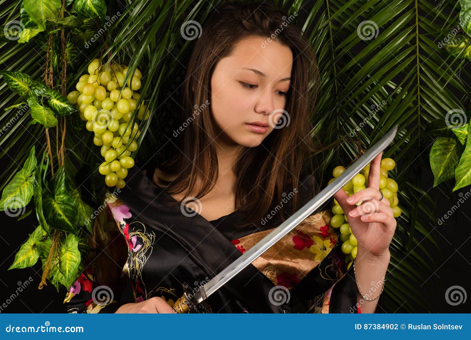 Beautiful Asian Girl with a Sword Stock Photo - Image of woman, model ...
