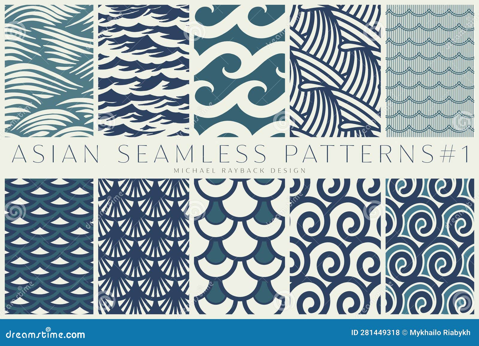 Asian Seamless Pattern, Wave Pattern, Japanese Pattern, Water, Sea ...