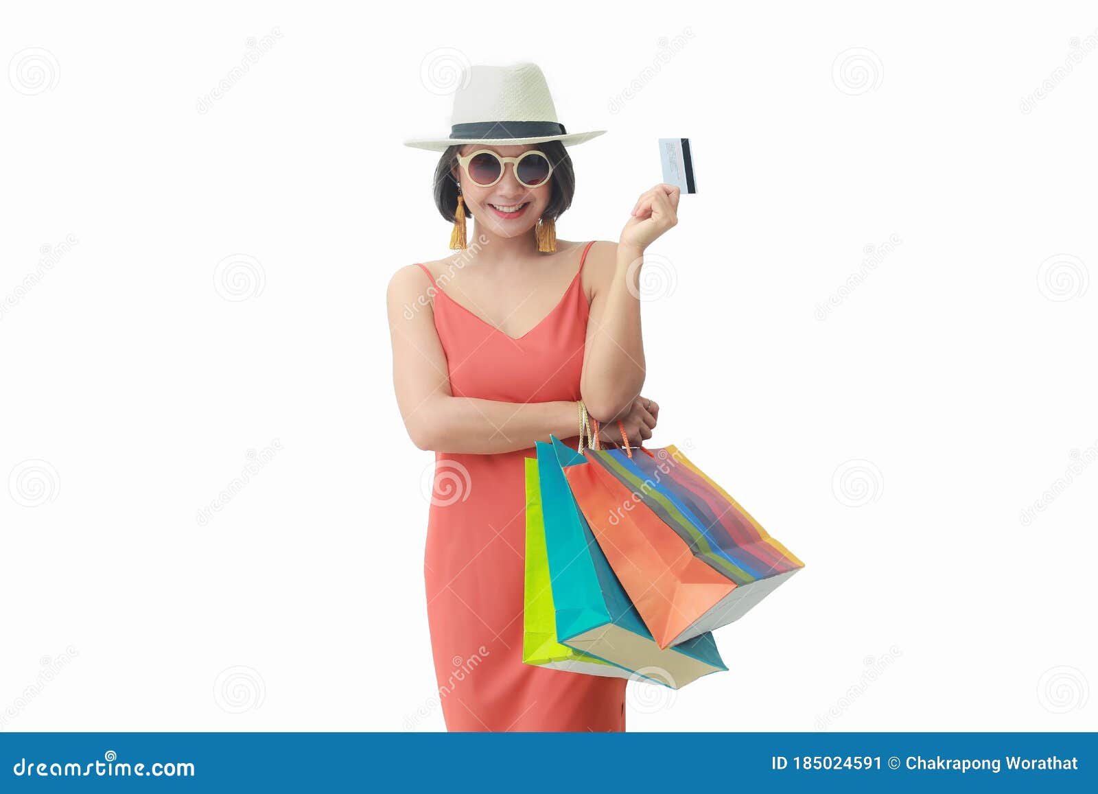 Beautiful Asian Woman Are Holding Shopping Bags Shopping Lifestyle
